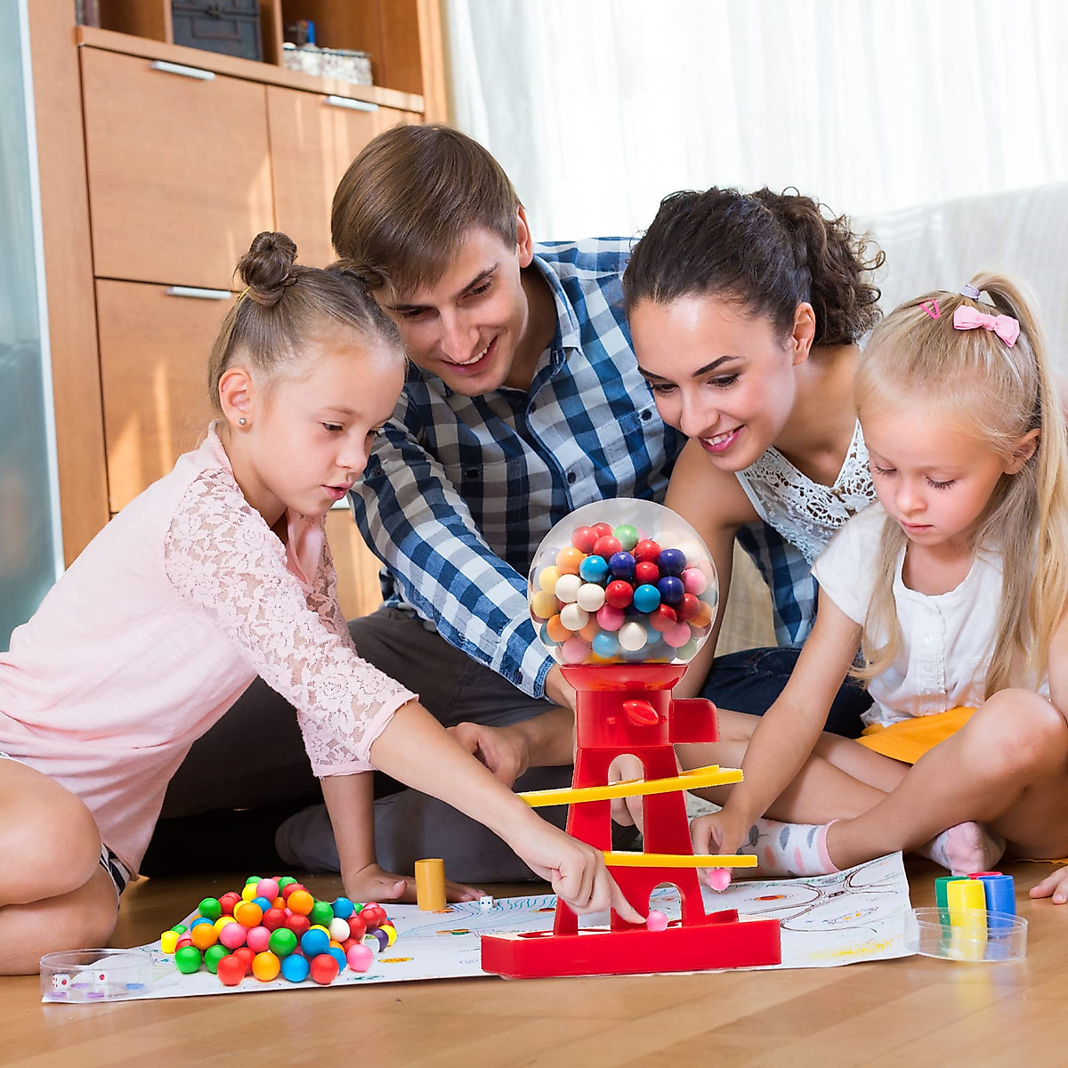 Tower Gumball Machine for Kids - 10" Gum Machine Toy Bank - Candy Machine Dispenser Includes 25 Dubble Bubble Gum Balls - Candy Dispenser Machine Christmas Gift Toys for Girls and Boys - Playo (Blue)