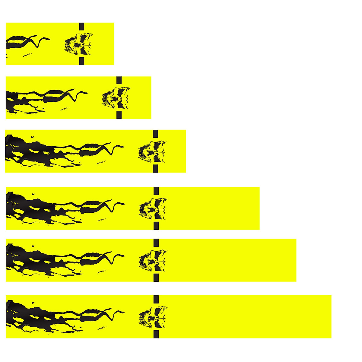 White Water Archery Yellow Fluorescent Neon Blood Trail Skull Arrow Wraps 15pc Pack Choose Length Width (4, 1.25)