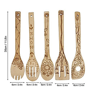 5Pcs Set Shovel Spa Spoon Kit Carving Bamboo Cooking Utensils Cookware Kitchen Supply 5Pcs Set Shovel Spa