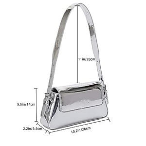 Metallic Clutch Purses for Women Evening Bag Silver Purse Y2k Sparkly Hobo Crossbody bag Shoulder Bag Tote Handbags