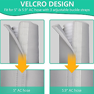 Nuhago Portable Air Conditioner Hose Cover, Portable AC Hose Duct Vent Insulation Sleeve AC Hose Insulated Cover Wrap for 5" & 5.9" Diameter AC Exhaust Hoses Tube for Heat Reduction