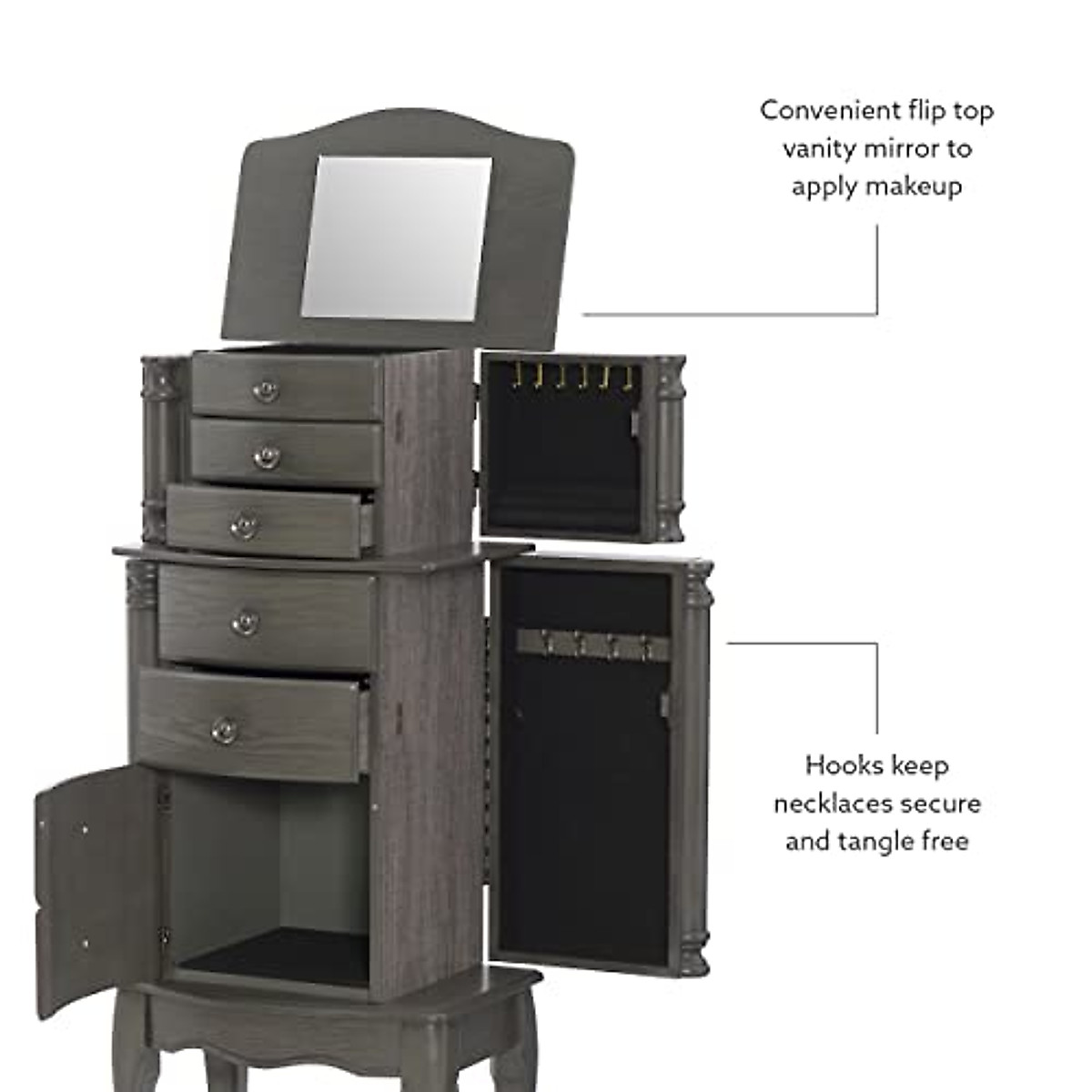 Powell Company Grey Wash Jewelry Powell Viola Armoire