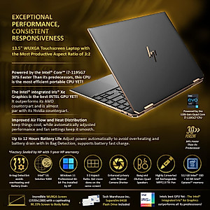 HP Spectre x360 Luxury 14T, 13.5" 3:2 WUXGA Touch, Intel i7-1195G7, 16GB RAM, 512GB SSD+32GB Optane, Intel 5G nanoSim Slot, Fingerprint, Tilt Pen, Black, Win 11 Pro, 64GB TechWarehouse Flashdrive