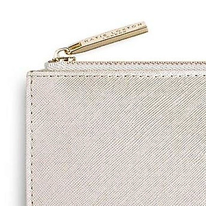 KATIE LOXTON Bride Medium Vegan Leather Clutch Bridal Perfect Pouch Metallic White