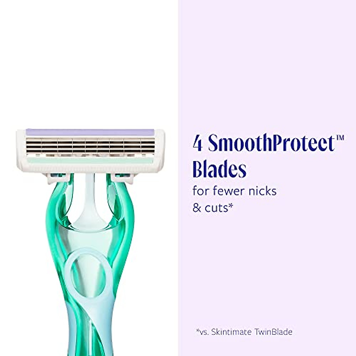 Skintimate 3 Blade Disposable Razor, Sensitive Skin, 4 Count (Pack of 3) - Packaging May Vary