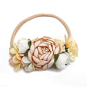 mligril Baby Girl Floral Headbands Set - 3pcs Flower Crown Newborn Toddler Hair Accessories