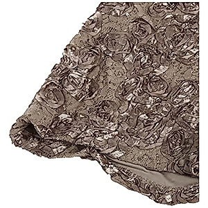 Alex Evenings Women's Long Rosette Lace Cap Sleeve Gown, Champagne, 14