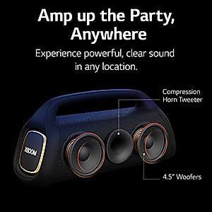 LG XG9QBK.DUSALLK Go Portable Bluetooth Speaker - Stage Lighting and up to 24-Hour Battery, Black