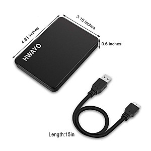 HWAYO 250GB Portable External Hard Drive Ultra Slim 2.5'' USB 3.0 HDD Storage for PC, Desktop, Laptop, MacBook, Chromebook, Xbox One