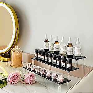 AZEAM Acrylic Riser, Black Display Risers Stand Large Collection Organizer Shelf for Cupcake Food Desserts Holder Cosmetic Products Tabletop Use and More (12 X 8 X 6 Inch) (2 Packs Black)