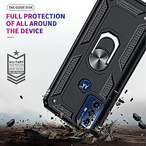 LeYi for Moto G Play 2023 Phone Case, Motorola G Play Case with 2 Pcs Screen Protector and Metal Kickstand, [Military-Grade] Heavy Duty Protective Case with Magnetic Stand for Moto G Play 2023, Black
