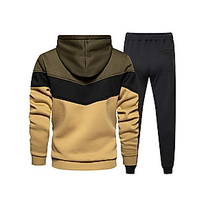 Tebreux Men's/Women's Jogging Tracksuit 2 Piece Athletic Outfit Hoodie Sports Sweatsuit Pullover Suit Sets Green L