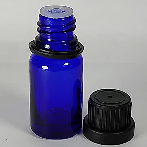PIPIBA 48Pack 1/3oz (10ml) Essential Oil Dropper Glass Bottle. Refillable Sample Bottles Vials With Orifice Reducer Dropper And Cap For Perfume And Aromatherapy Oils (Blue)