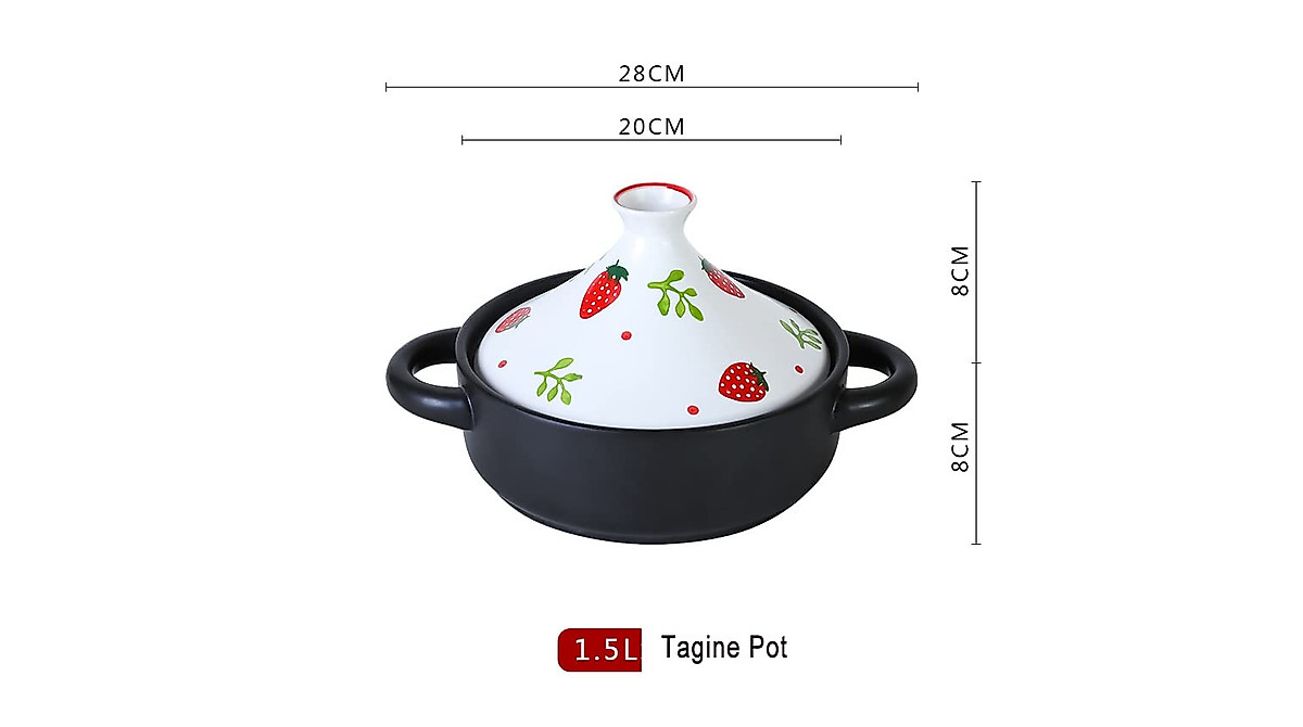TANFEI 1.5L Clay Cooking Pot – Ideal for Stews & Soups