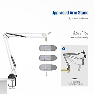 NEEWER Microphone Arm Stand, Suspension Boom Scissor Microphone Arm Stand with 3/8 Inch to 5/8 Inch Screw and Cable Ties, Compatible with Blue Yeti Snowball Yeti X Quadcast etc. Max. Load 1.5 kg