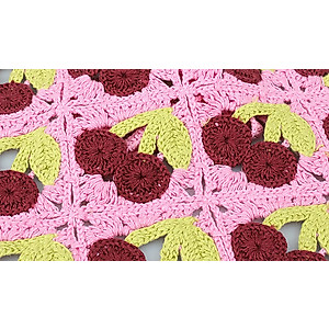 Solyinne Women's Crochet Head Kerchief Knitted Hair Scarf Headwrap for Women Girls Floral Fruits Headband