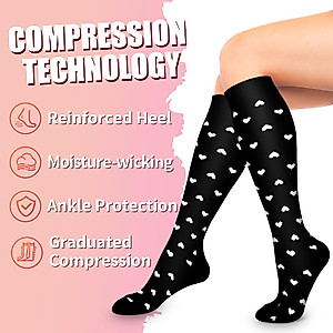 Bluemaple Copper Compression Socks Women & Men Circulation - Best for Running, Nursing, Hiking, Recovery, Flight & Travel Socks, Large-X-Large