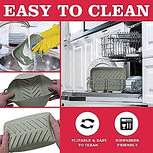 Silicone Air Fryer Liners for Ninja Air Fryer Dual Pack of 2, Reusable Air Fryer Silicone Liner for Ninja Air Fryer Accessories, Airfryer Liners Airfryer Accessories for Ninja Dual Air Fryer (Grey)