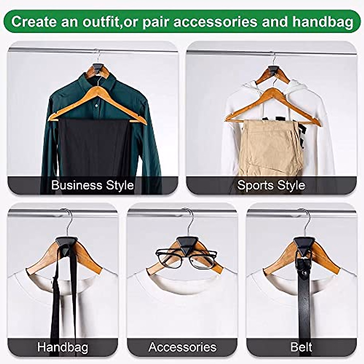 Multi-Function Clothes Hanger Connecting Hook Hanging Clothes New Connector Hook Super Space Saving Advanced Clothes Hanger Hook Triple Wardrobe Space, Easy to use, Black (12PCS)