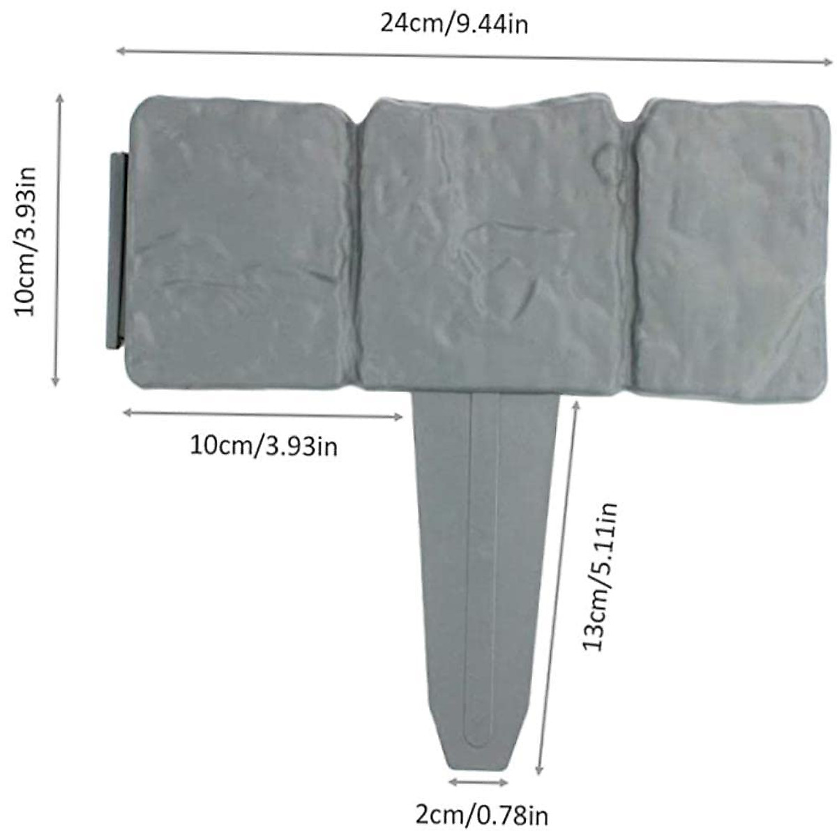 Gorgeous Garden Edging Borders - Durable Landscape Border Fence with Spliceable Lawn Edging Stones for Flowerbeds & Sidewalks