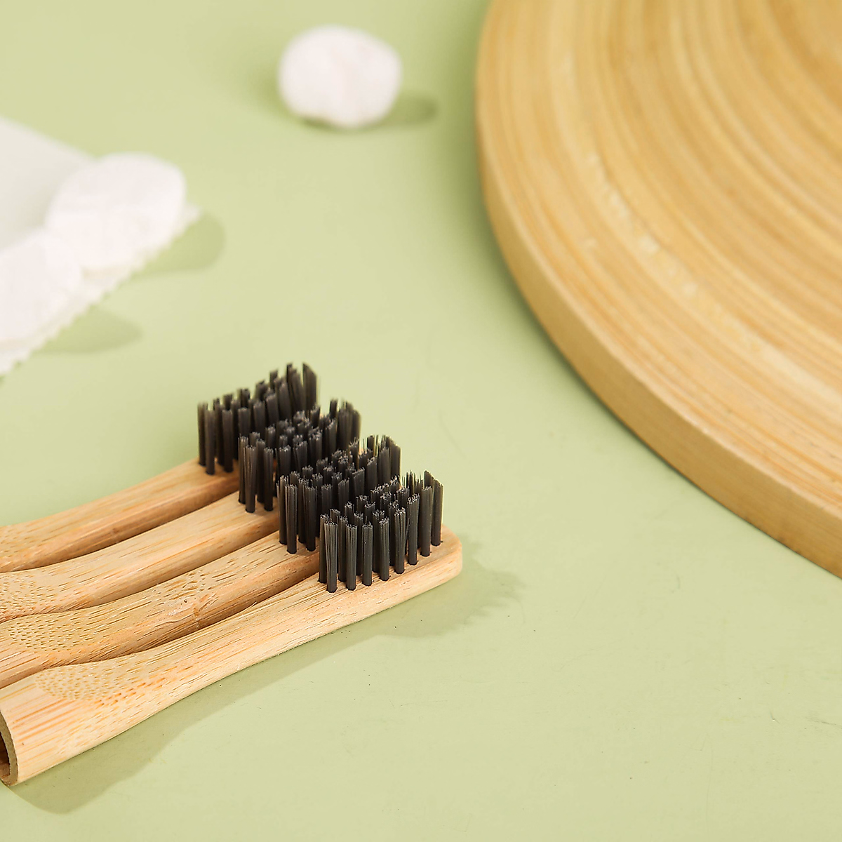 Eco-Friendly Electric Toothbrush Smoker's Replacement Bamboo Toothbrush Heads Medium Hardness Bristles 6PCS