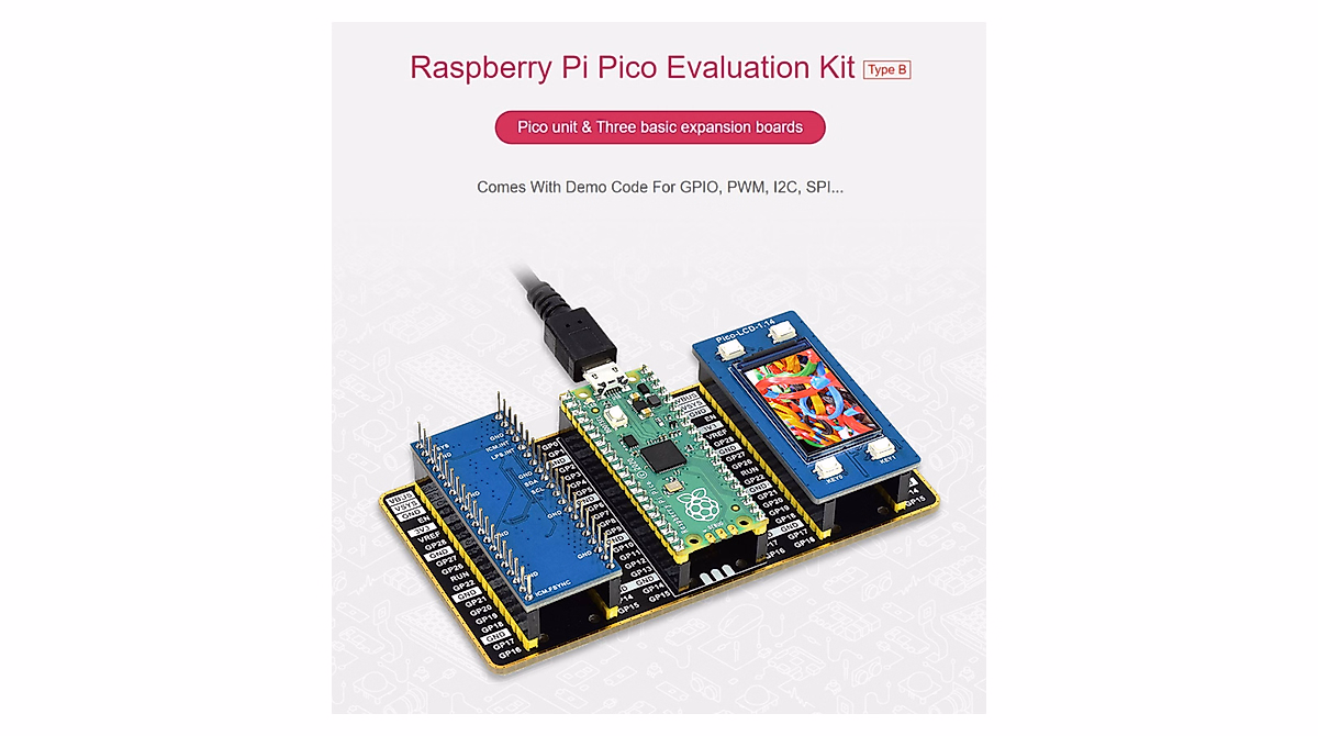 Waveshare Raspberry Pi Pico Evaluation Kit - Complete Starter Set