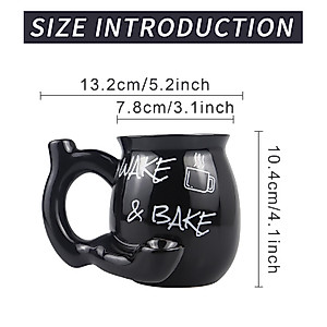 RAISLY Wake Coffee Mug 10oz/300ml Novelty Bake Coffee Cup for Birthday Party Halloween Christmas Gift
