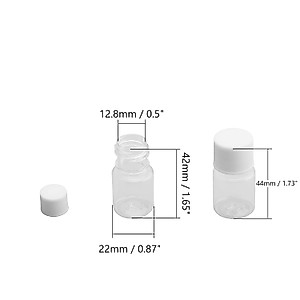 Bettomshin 20Pcs 5ml PE Plastic(Food Grade) Bottles, Sample Bottle Wide Mouth Sealing Storage Lab Container White for Sample Storage Transparent
