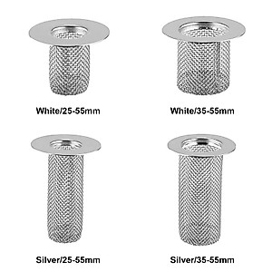 MSUIINT 4PC Kitchen Sink Strainer Stainless Steel, Sink Drain Strainer Bathroom Sink Strainer Drain Strainer Hair Catcher for Kitchen, Sink Traps Laundry Sink Drain Basket Filter for Home