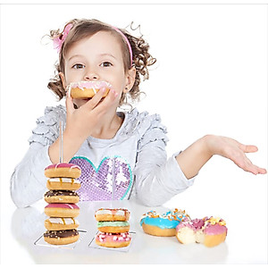 OLAJUNE Acrylic Donut Stands,Clear Acrylic Bagels Holder Doughnut Dessert Stand Table Decoration for Wedding Birthday Party Donut Party Supplies Donut Stand(4 Pieces, Two Each of 10 and 15 inch)