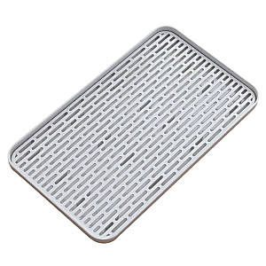 Cabilock 1pc Drain Rack Veggie Tray Dish Drain Board Utensil Draining Rack Dish Rack Tray Coffee Drainage Tray Draining Mat Appetizer Tray Household Draining Pad White Platter Plastic Sink
