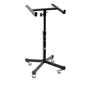 Studio Mixer Stand DJ Cart by GRIFFIN | Rolling Standing Rack On Casters with Adjustable Height | Portable Turntable Holder | Mobile Mount For Digital Drum Machine, Mixing Audio Gear & Music Equipment