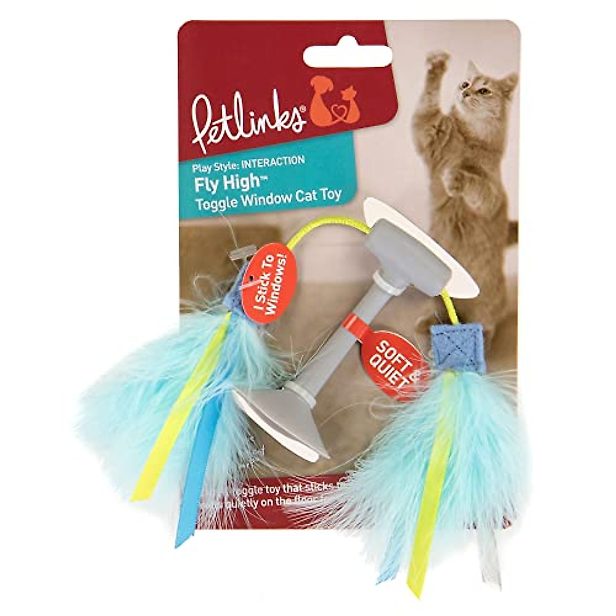 Petlinks Fly High Toggle Window Suction Cat Toy - Multi Color, One Size