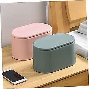 ANDRESLAD 1pc Garbage Can Desktop Trash Can Trash Bin with Lid Living Room Trash Can Lidded Trash Can Mini Trash Can with Lid Small Trash Can Press-Button Trash Can Trash Cans for Office