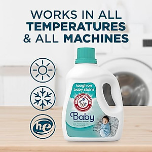 ARM & HAMMER Baby, 77 Loads Hypoallergenic Liquid Laundry Detergent, 100.5 fl oz
