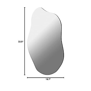 QDSSDECO Asymmetrical Wall Mounted Mirror, Wavy Mirror, Irregular Shaped for Living Room, Bedroom, Entryway, 19.7" x33.5"