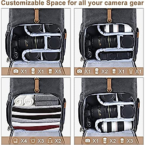 Endurax Canvas Camera Backpack Bag for Photographers DSLR Backpacks fit up to 15.6 Laptop Rain Cover Included