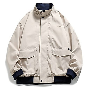 Aelfric Eden Men’s Oversized Vintage Denim Jacket Loose Distressed Fall Winter Casual Solid Color Washed jean Coat