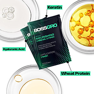 Bossgro Beard Growth Kit, Special Beard Growth Gel with Microfiber Mask, Nourishes and Revitalizes Beard and Mustache (Every Kit Contains 4 Packs of Gel and 1 Microfiber Mask) (3 Package)