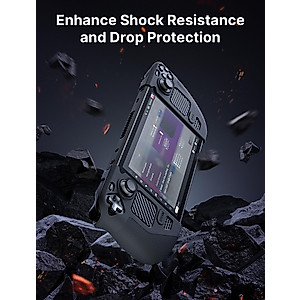 JSAUX Silicone Grip Protection Case Compatible with Steam Deck OLED/LCD, Steam Deck Grip, Steam Deck GripSkin, GripArmor Silicone Sleeve Set (one Left and one Right) - GP0016 Black