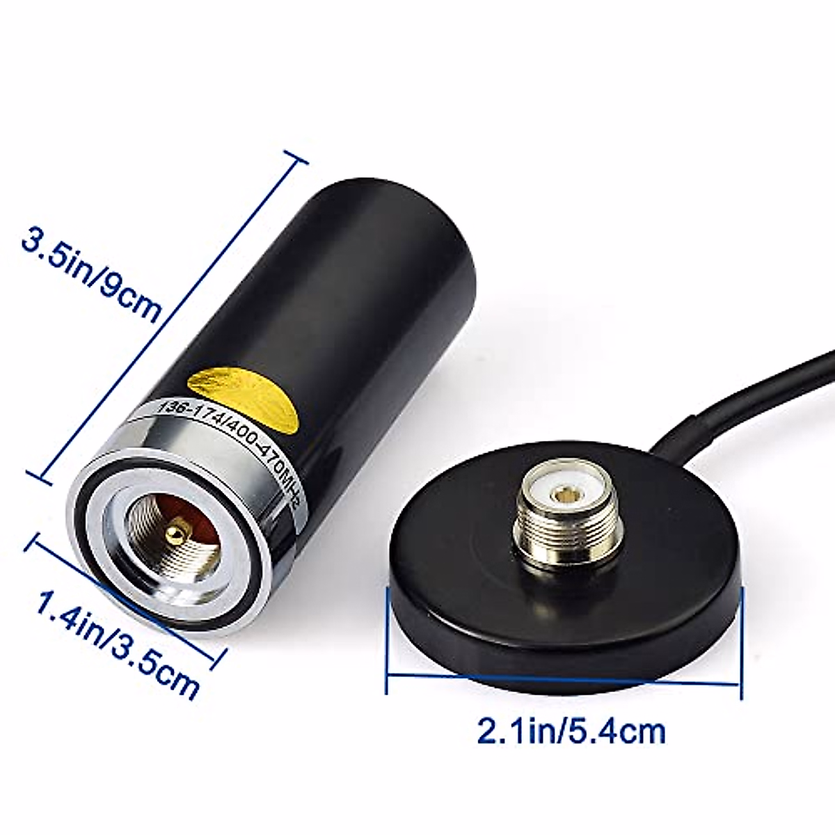 Eightwood Dual Band VHF UHF Ham Mobile Radio Antenna PL259 with Magnetic Base Extension Cable 16 feet for Ham Radio Amateur Radio Mobile Transceiver 144/430mhz