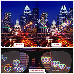 3Pcs Diffraction Glasses, 3D Prism Rainbow Heart Star Effect Light Refraction Glasses Rave Glasses Women Men for Edm Party