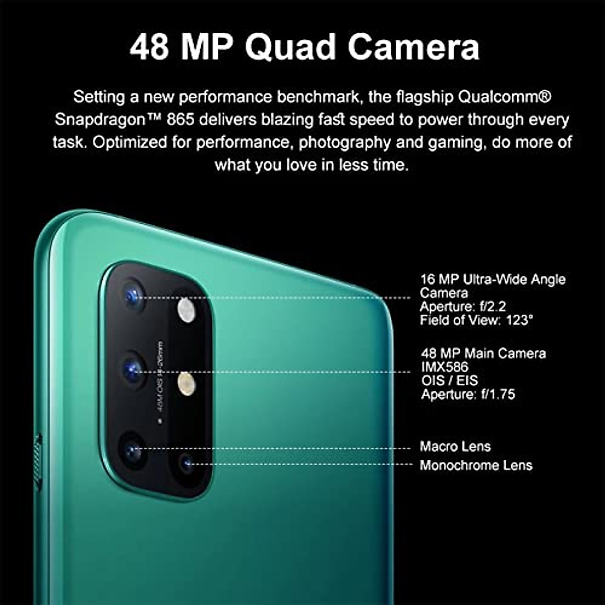 OnePlus 8T | 5G Unlocked Android Smartphone | A Day’s Power in 15 Minutes | Ultra Smooth 120Hz Display | 48MP Quad Camera | 256GB, Aquamarine Green | U.S. Version