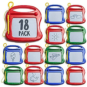 18 Pack of Mini Magnetic Drawing Board for Kids - Mini Doodle Pad Bulk Toys for Party Favors for Kids 4-8 and 8-12 - Classroom Prizes, Goodie Bags for Kids Birthday Party