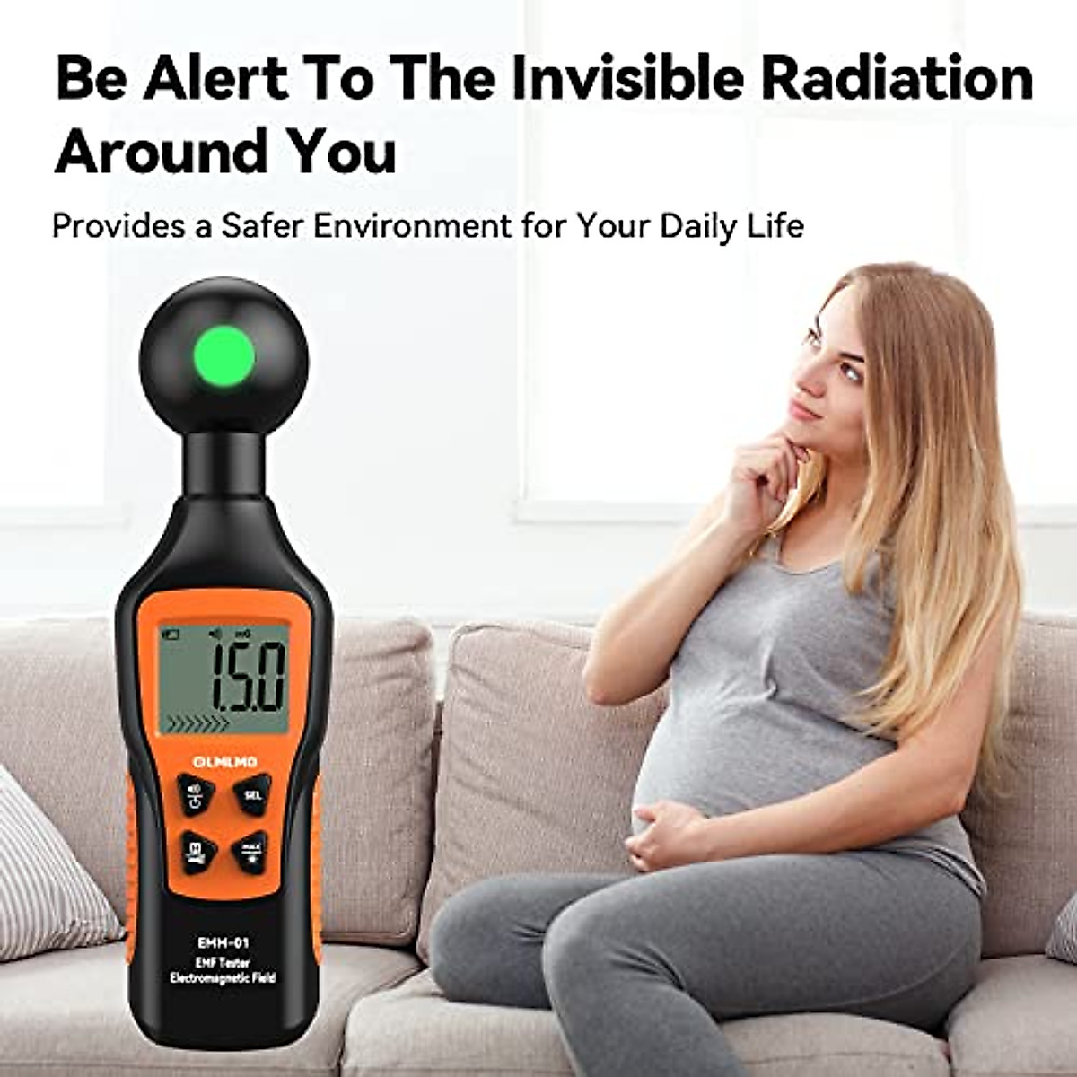 Olmlmo Emf Meter Ghost Hunting Equipment Radiation Detector Digital Electromagnetic Field Radiation Detector Digital LCD Emf Detector Tester for Home Emf Inspections Office Outdoor Ghost Hunting