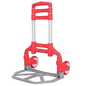 170lbs Cart Folding Dolly Truck Hand Collapsible Trolley Luggage Aluminium Red