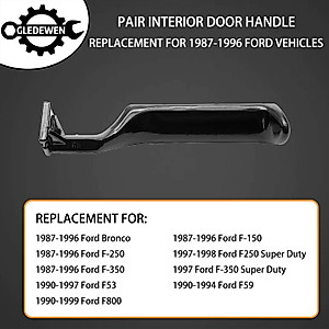 Interior Door Handle All Metal Front Rear Left Driver & Passenger Side Pair | Replacement for 1987-1996 Ford Bronco F150 F250 F350 F53 F59 F800 | Replaces# E7TZ-1522601-A, E7TZ-1522600-A, 77177, 77178