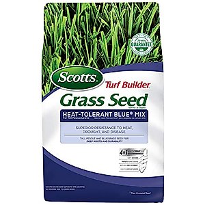 Scotts Turf Builder Grass Seed Heat-Tolerant Blue Mix for Tall Fescue Lawns Resistant to Heat, Drought, and Disease, 3 lbs.