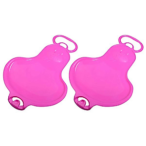 BESPORTBLE Lawn Sleigh 2pcs Snow Sleds Lightweight Flying Carpet Portable Rolling Snow Slider Disc Toy Snow Saucer Sleds Random Color Flying Carpet Sled