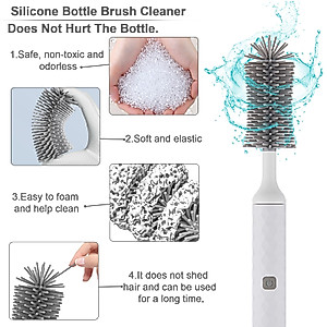 biqin Electric Cleaning Brush Set 4 Piece Multi-Purpose Cleaner Brushes,360° high-Speed Rotation Cleaning,1500mAh,Waterproof IPX65,Perfect Household Cleaning Brushes(White)